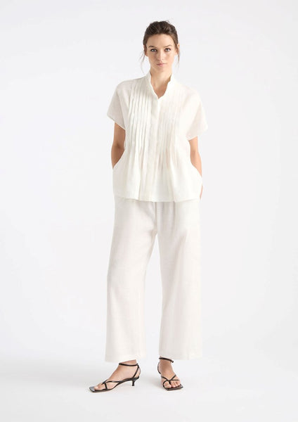 Mela Purdie Pure Linen Straw Pleat Shell – Khlassik